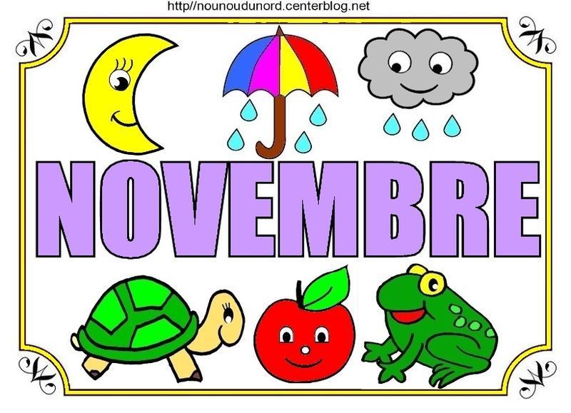 Mois de NOVEMBRE à colorier à gommettes