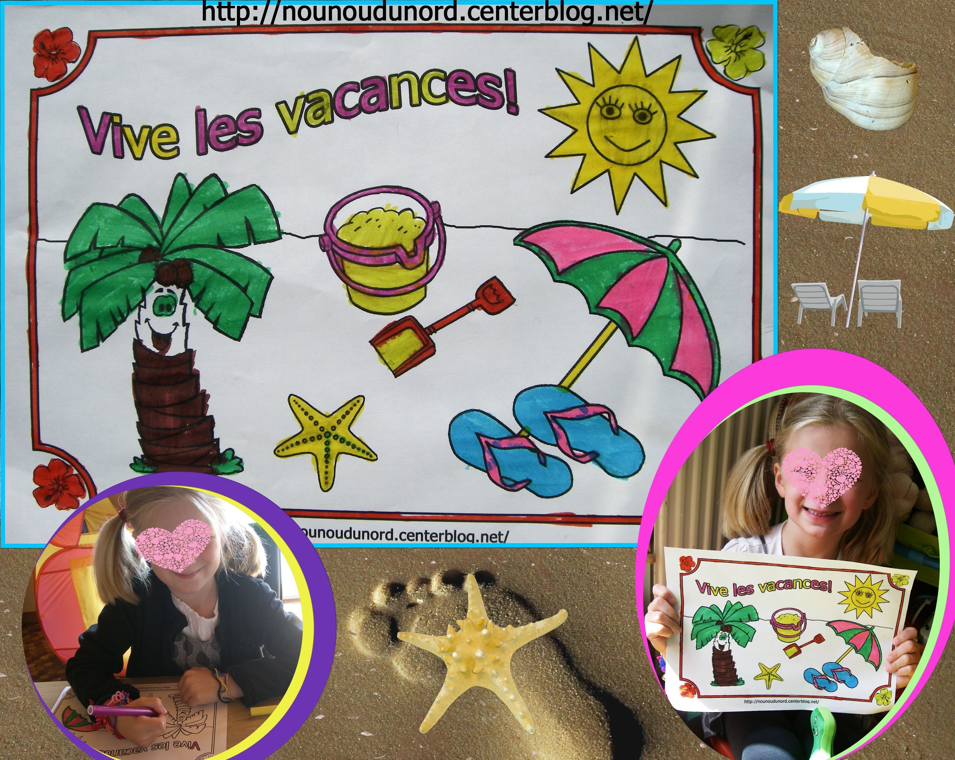 Lison a fait un joli coloriage vive les vacances