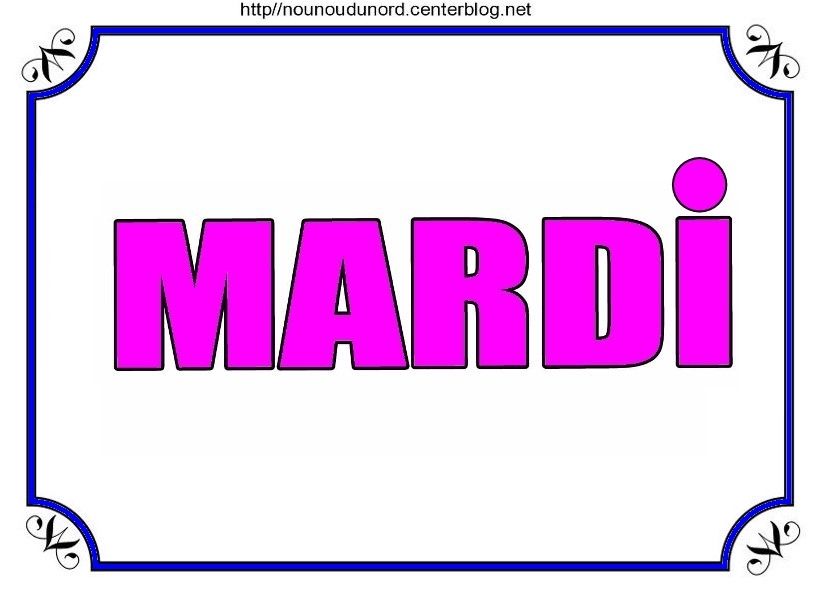 LUNDI ET MARDI à colorier, en couleur et à gommettes.