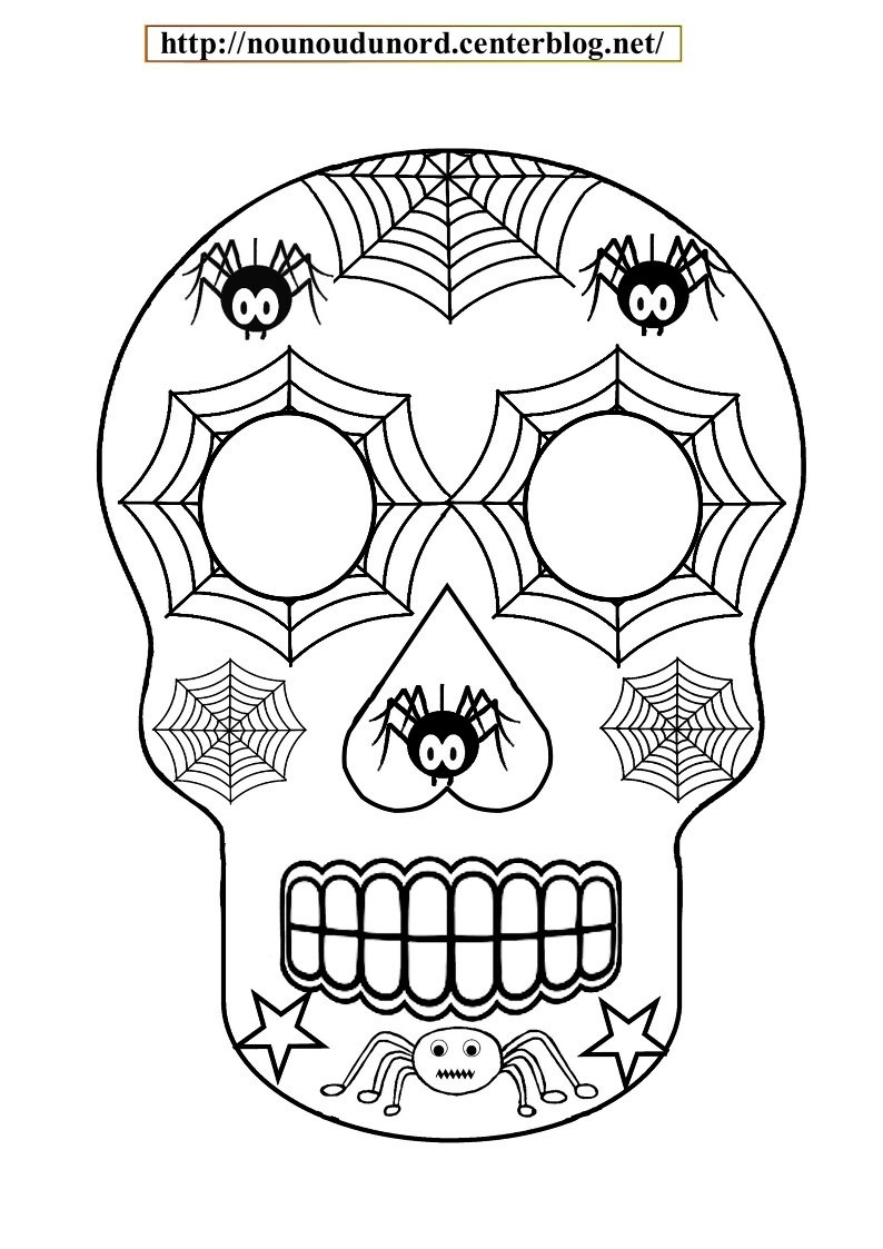 Têtes de mort mexicaines,coloriages, masques Têtes de mort mexicaines,coloriages, masques