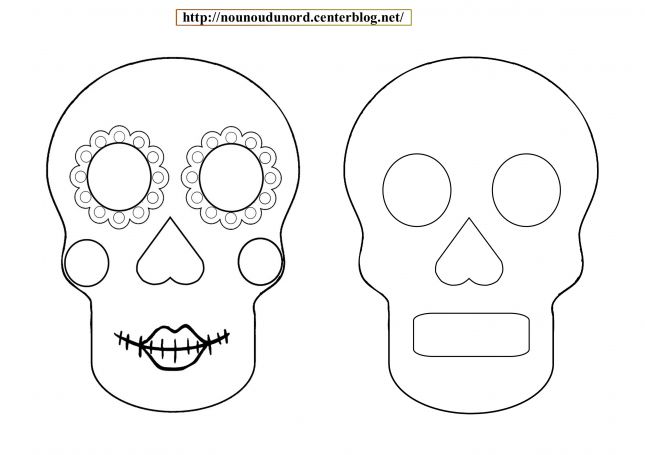 Têtes de mort mexicaines,coloriages, masques Têtes de mort mexicaines,coloriages, masques